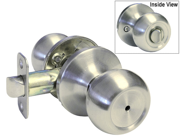 Satin Nickel Privacy Round Knob - Style 5765DC bedroom bathroom lock ...